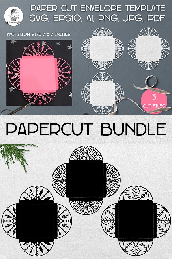 Square Cut Envelope Templates / Invitation Templates SVG