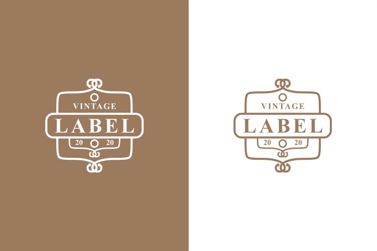 Label logo design template premium