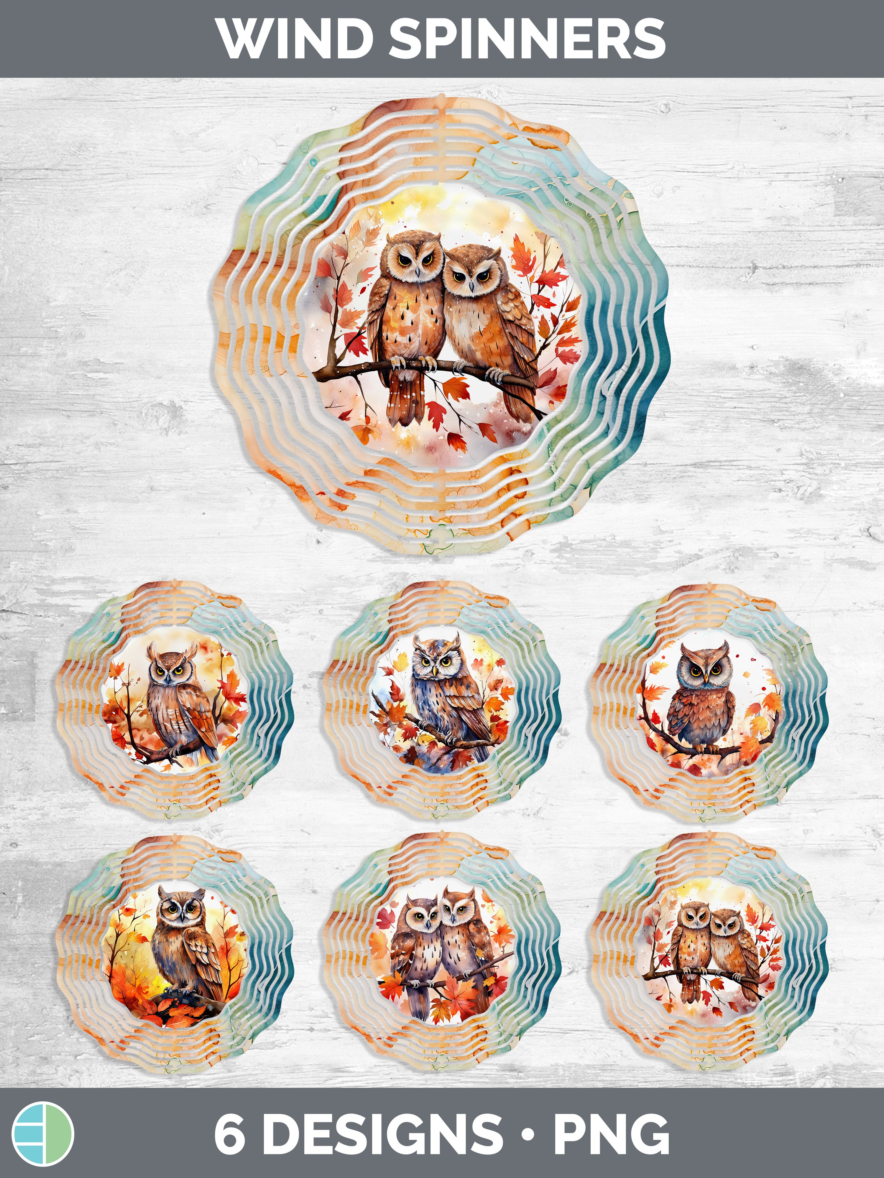 Autumn Owl Bird Wind Spinner | Bundle Spinner Designs