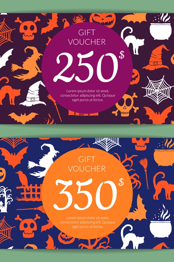 Vector halloween gift card or voucher templates (799573)