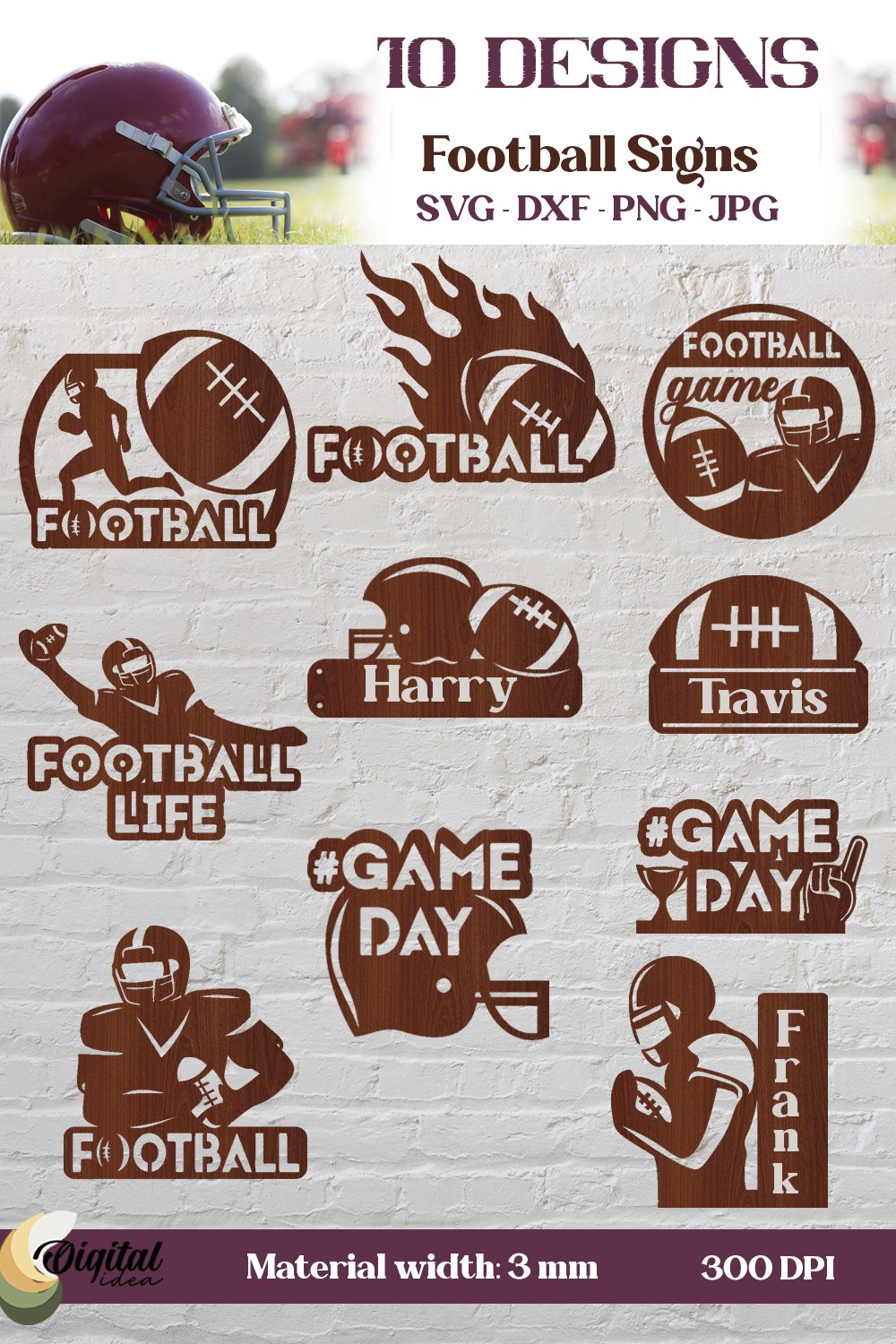 Football Laser Cut Bundle. American Football Laser Cut SVG
