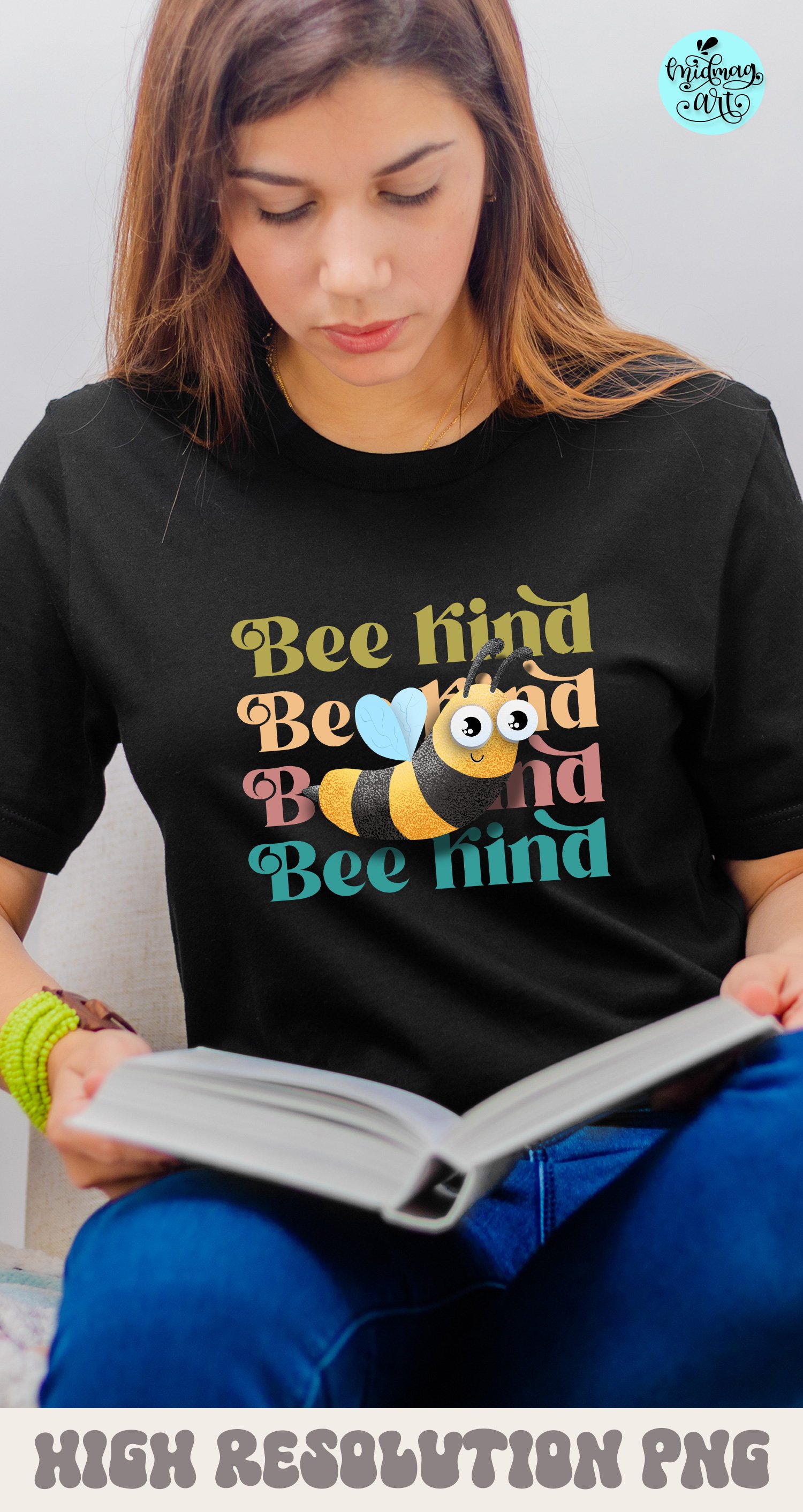 Bee kind png, Inspirational quote sublimation (2354806)