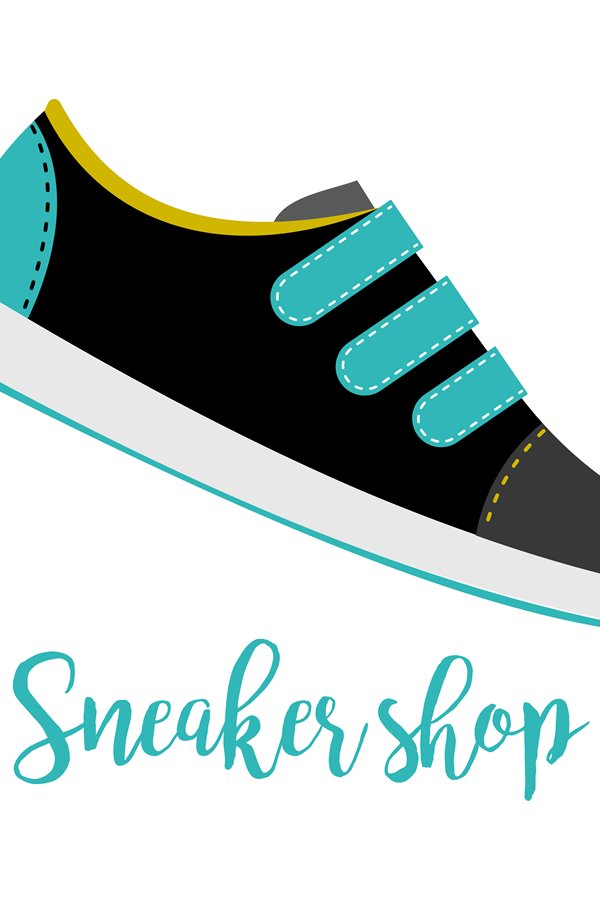 Shoes with text sneaker shop