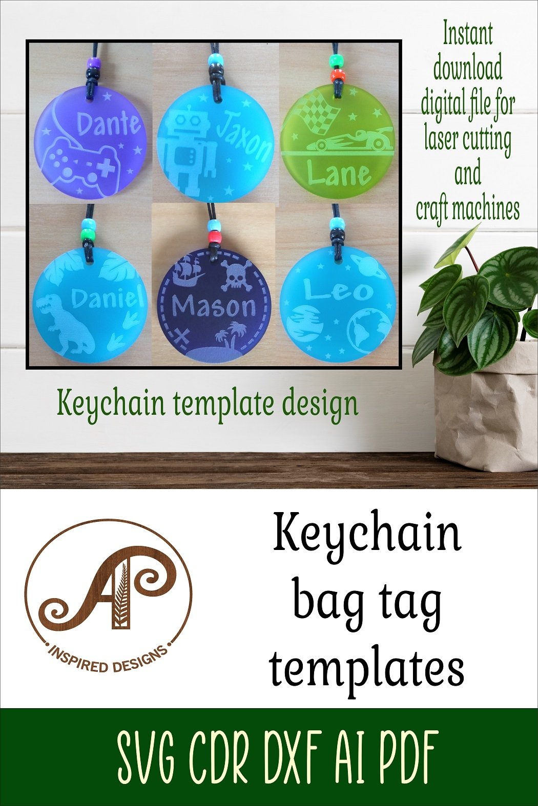 Boys theme A keychain DIGITAL SVG 6 personalized designs