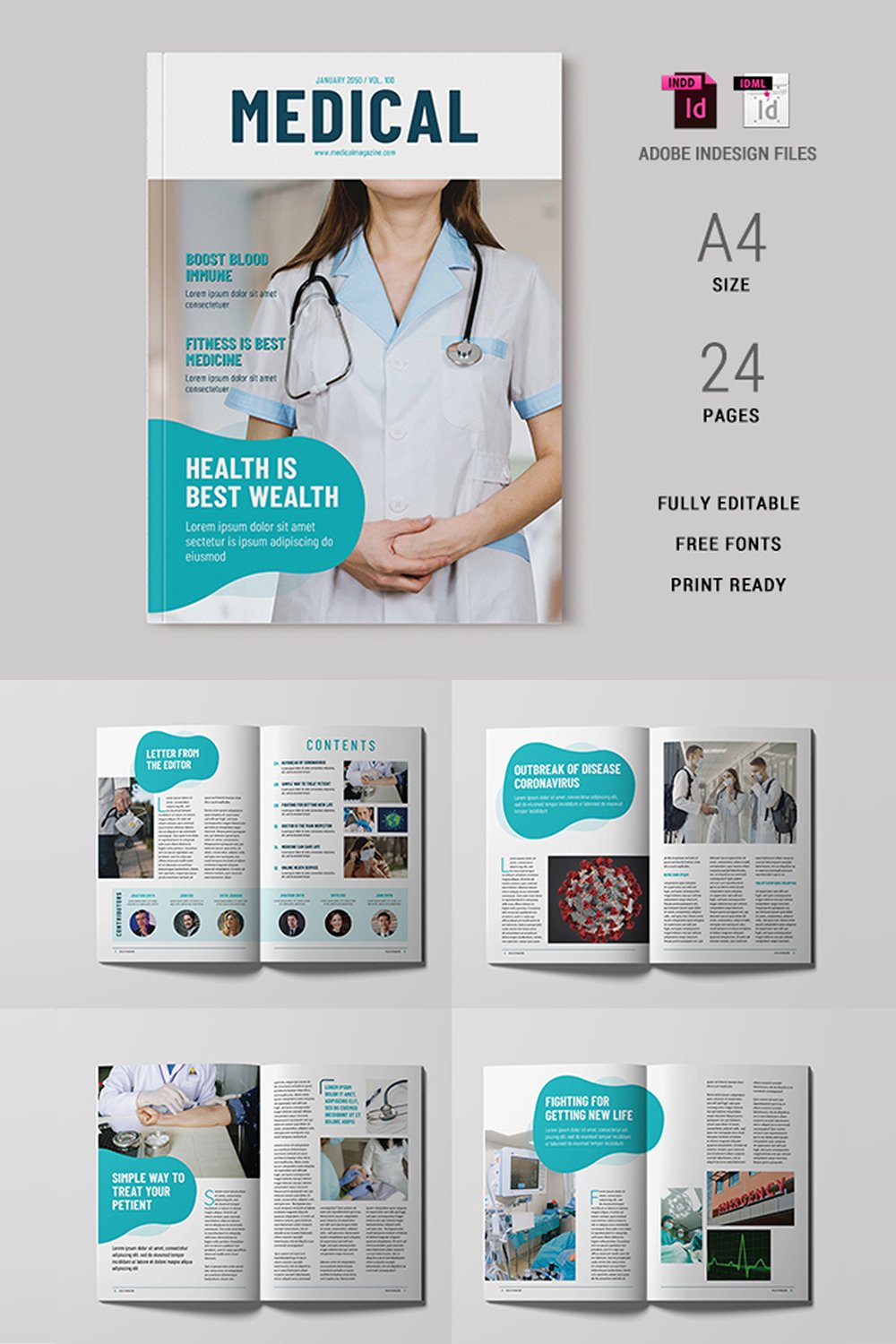 Health Magazine Template (3363217)