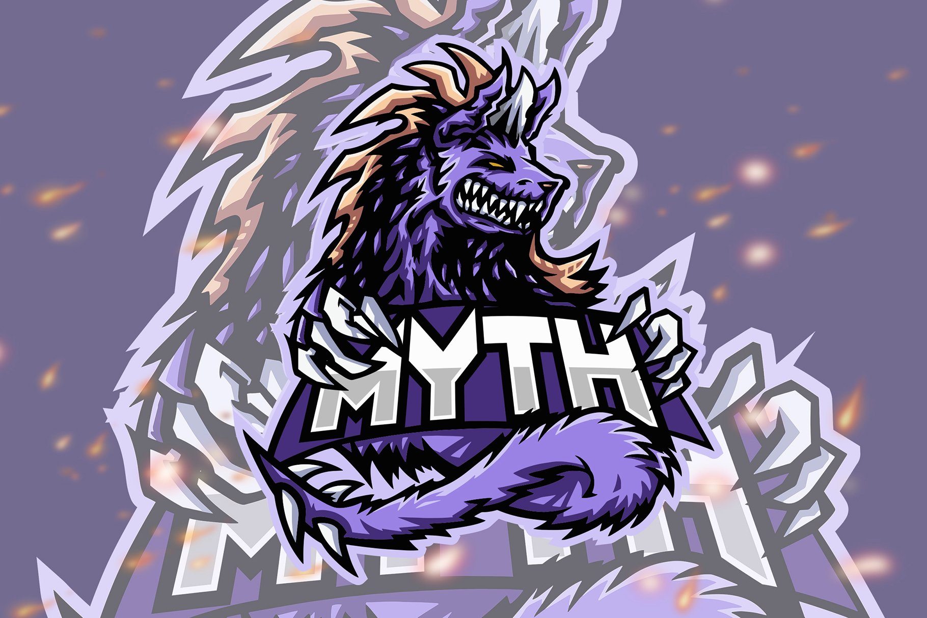 Myth Wolf Animal Esport Gaming Logo