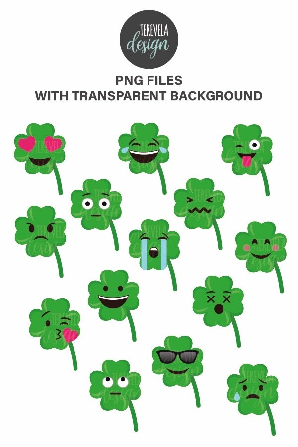 EMOJI CLOVERES, St Patrick's day, funny clover
