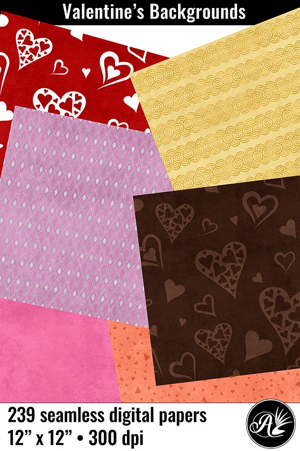 Valentine's Day mega pack of 239 seamless backgrounds