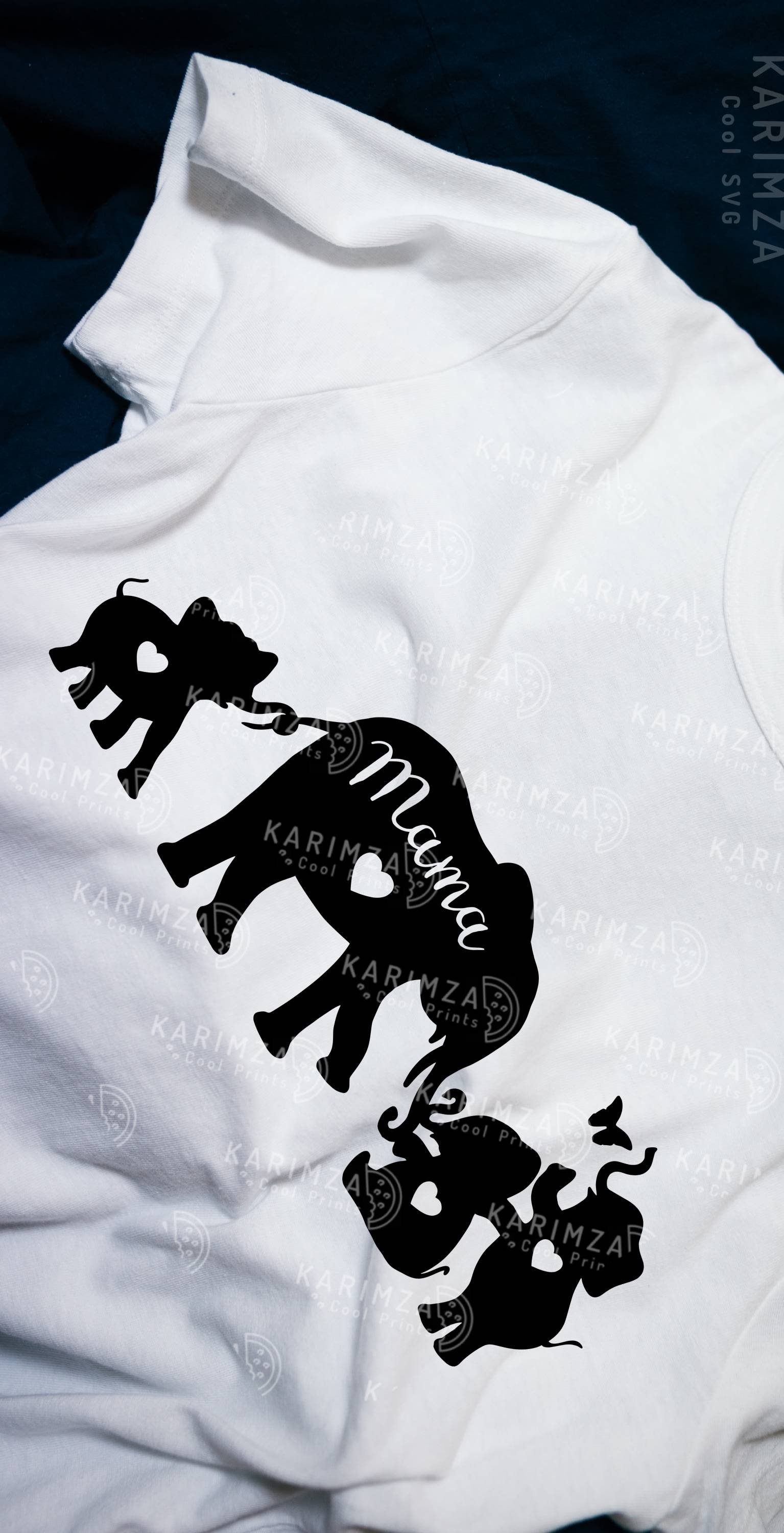 Mama elephant with 3 babies, elephant mom and baby svg