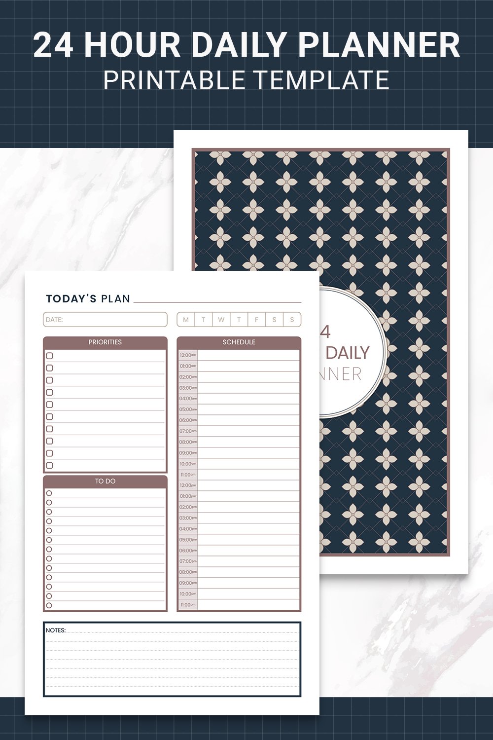 24 Hours Daily Planner