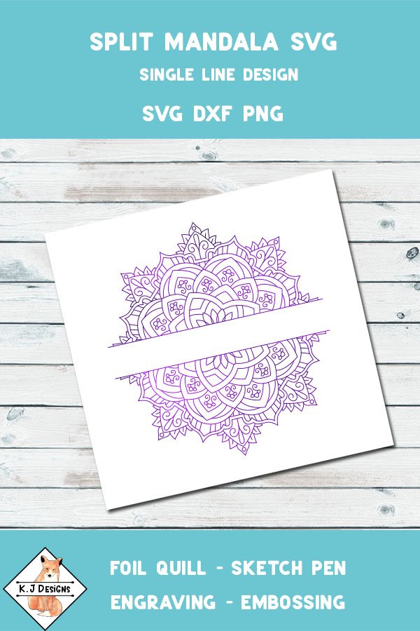 Split Mandala SVG for Foil Quill | Single Line Designs