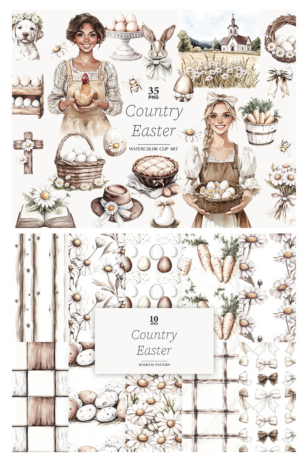Rustic Easter Clipart | Country Easter PNG