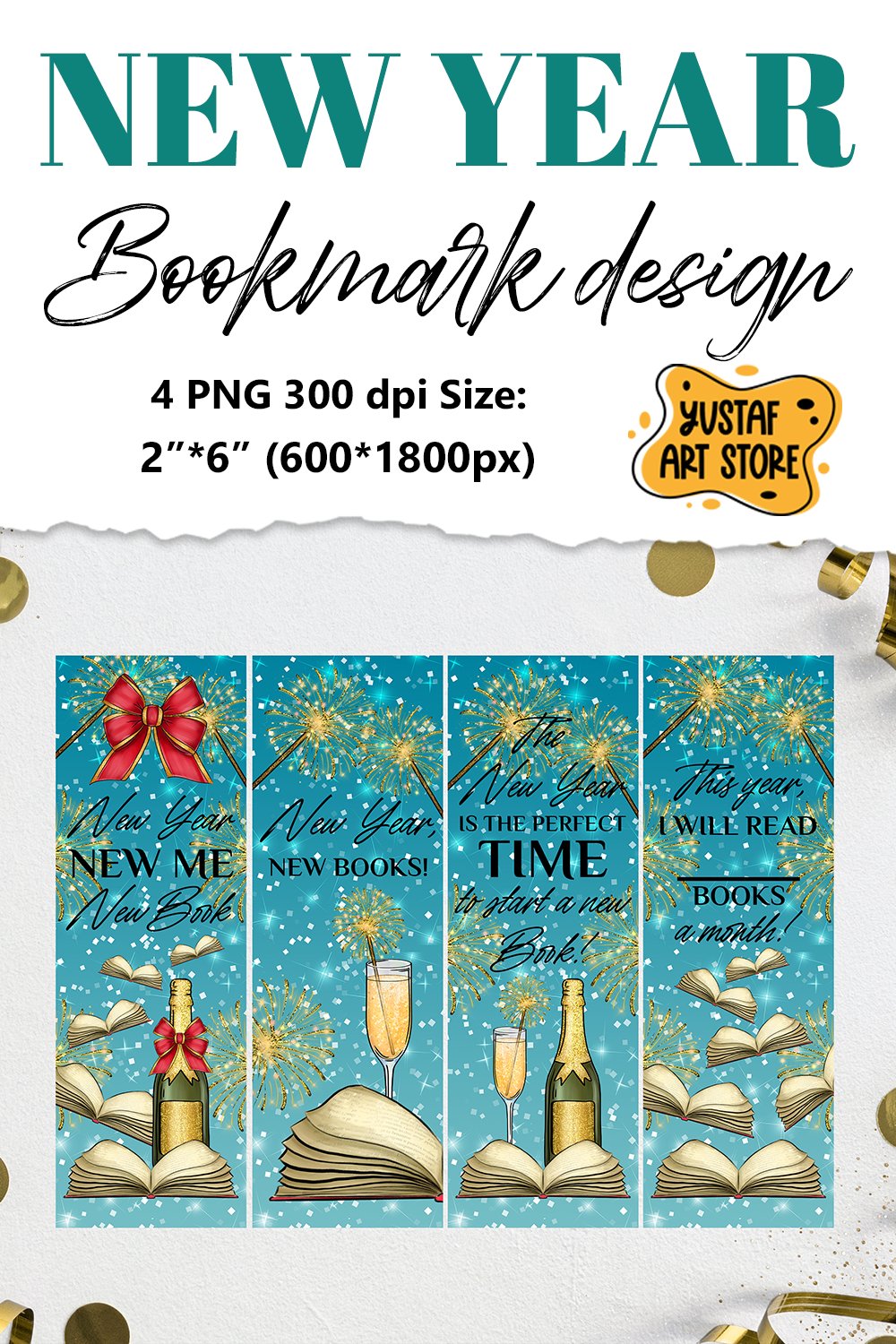 Bookmark printable design. New year bookmark quote (3067589)