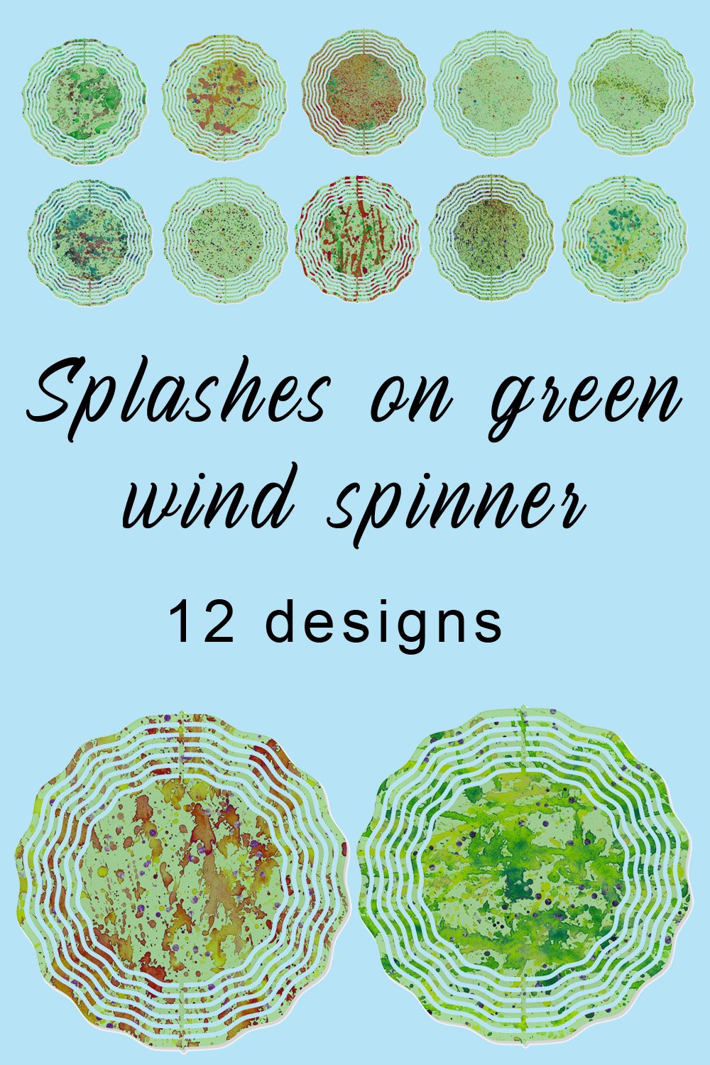 Splashes on green wind spinner bundle