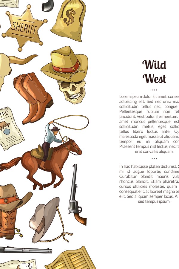 Vector hand drawn wild west cowboy (874011)