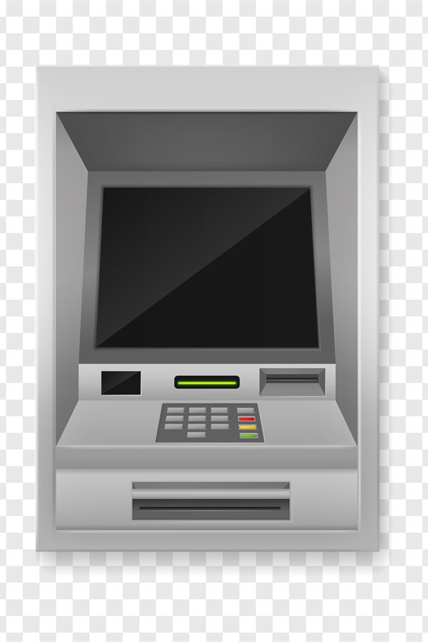 Atm terminal. Realistic payment machine front view, automate