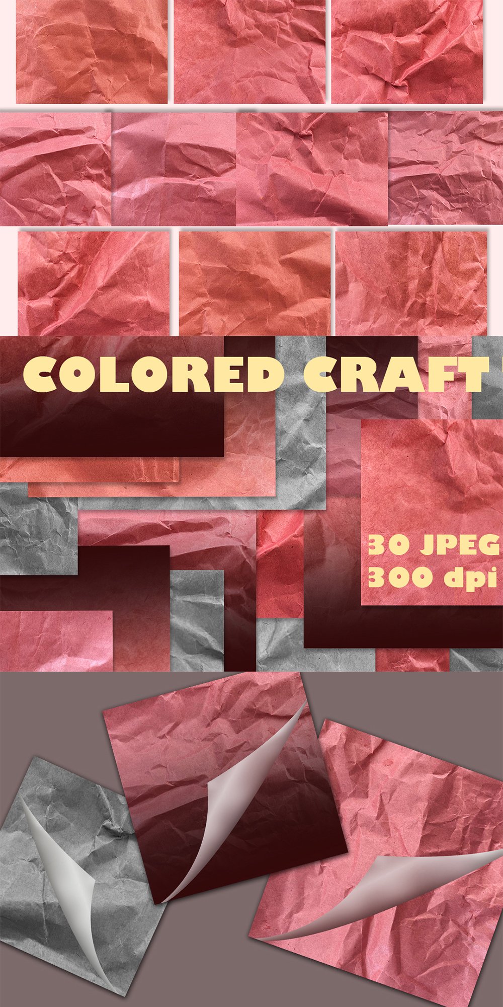 30 COLORED CRAFT TEXTURES