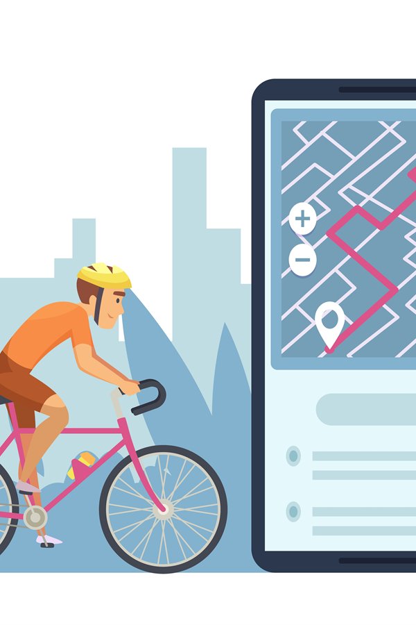 Navigation concept. Mobile city map navigation app. Cartoon