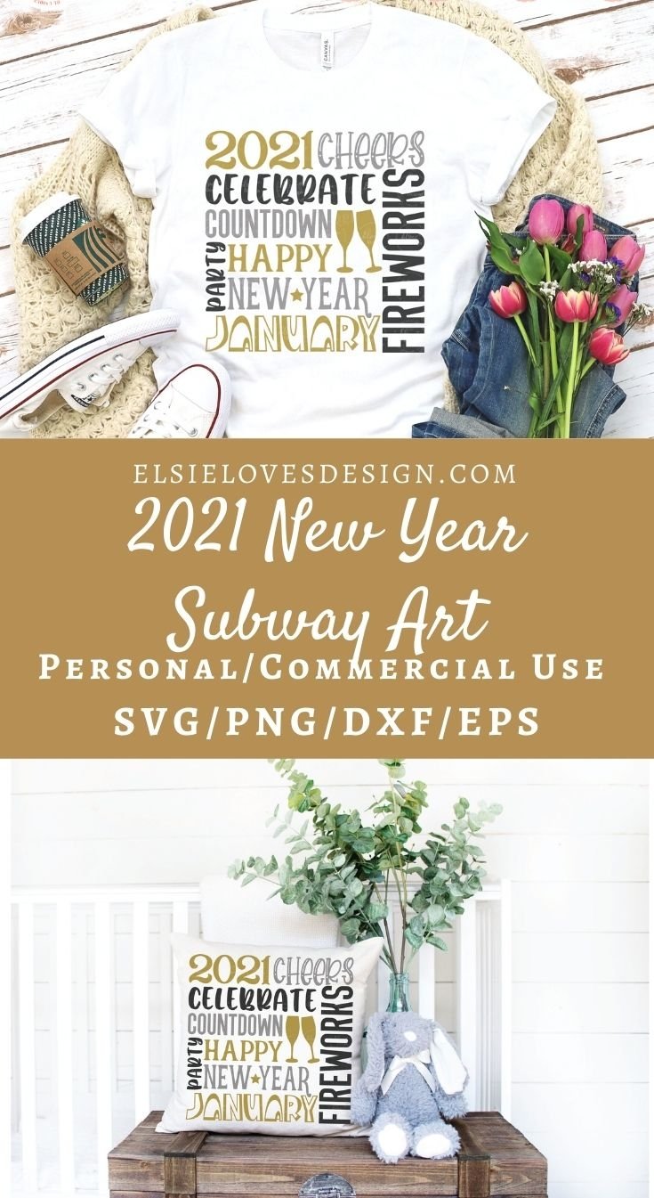 2021 New Year Subway Art SVG Cut Files