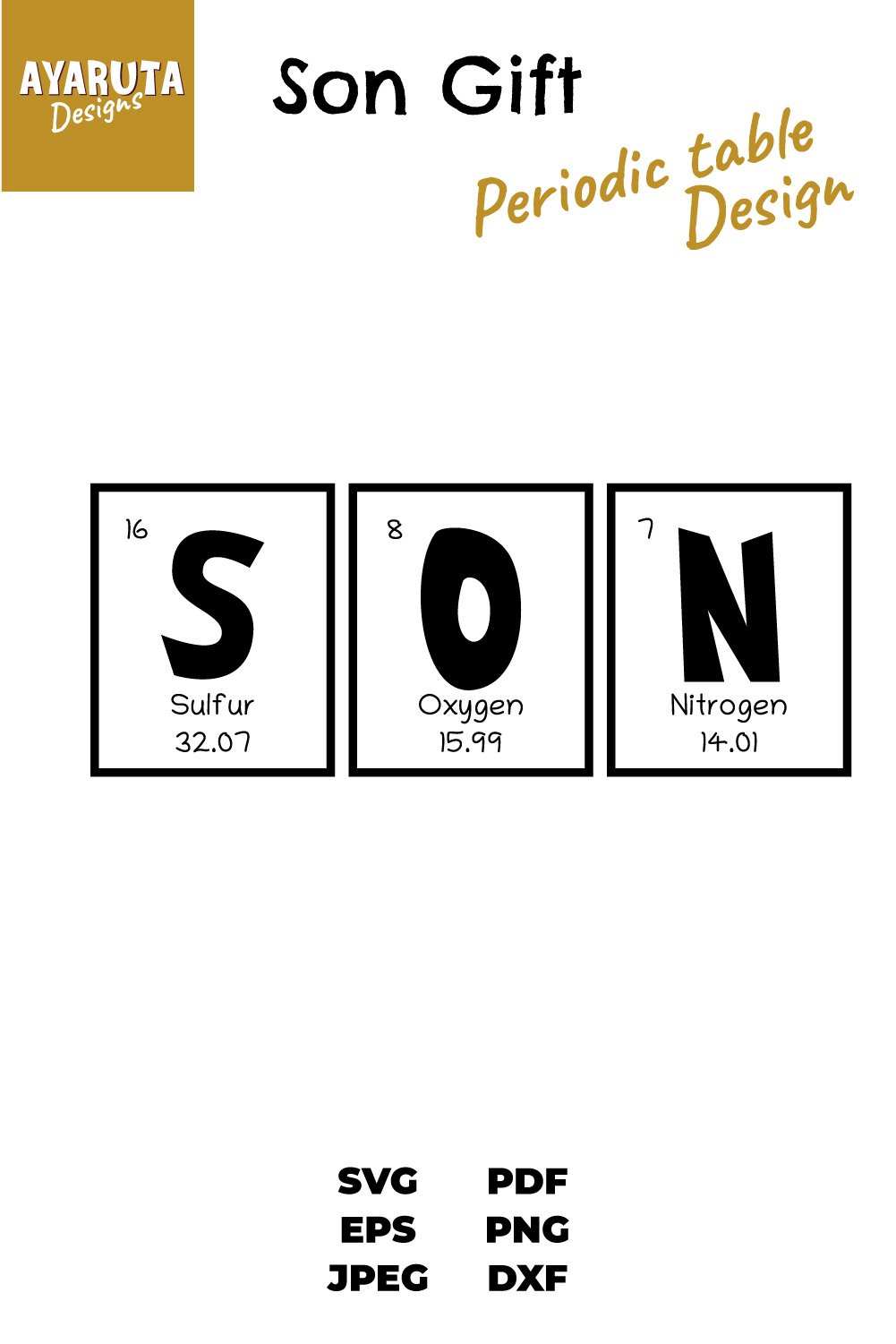 Son Gift Quote as Periodic Table SVG EPS PNG