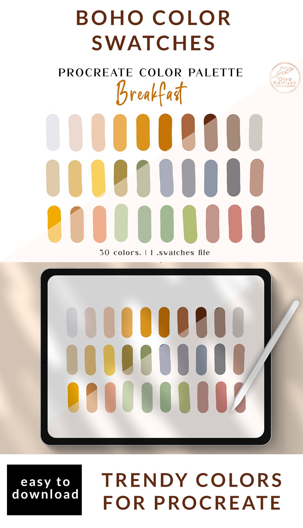 Procreate Color Palette Summer Color Swatches