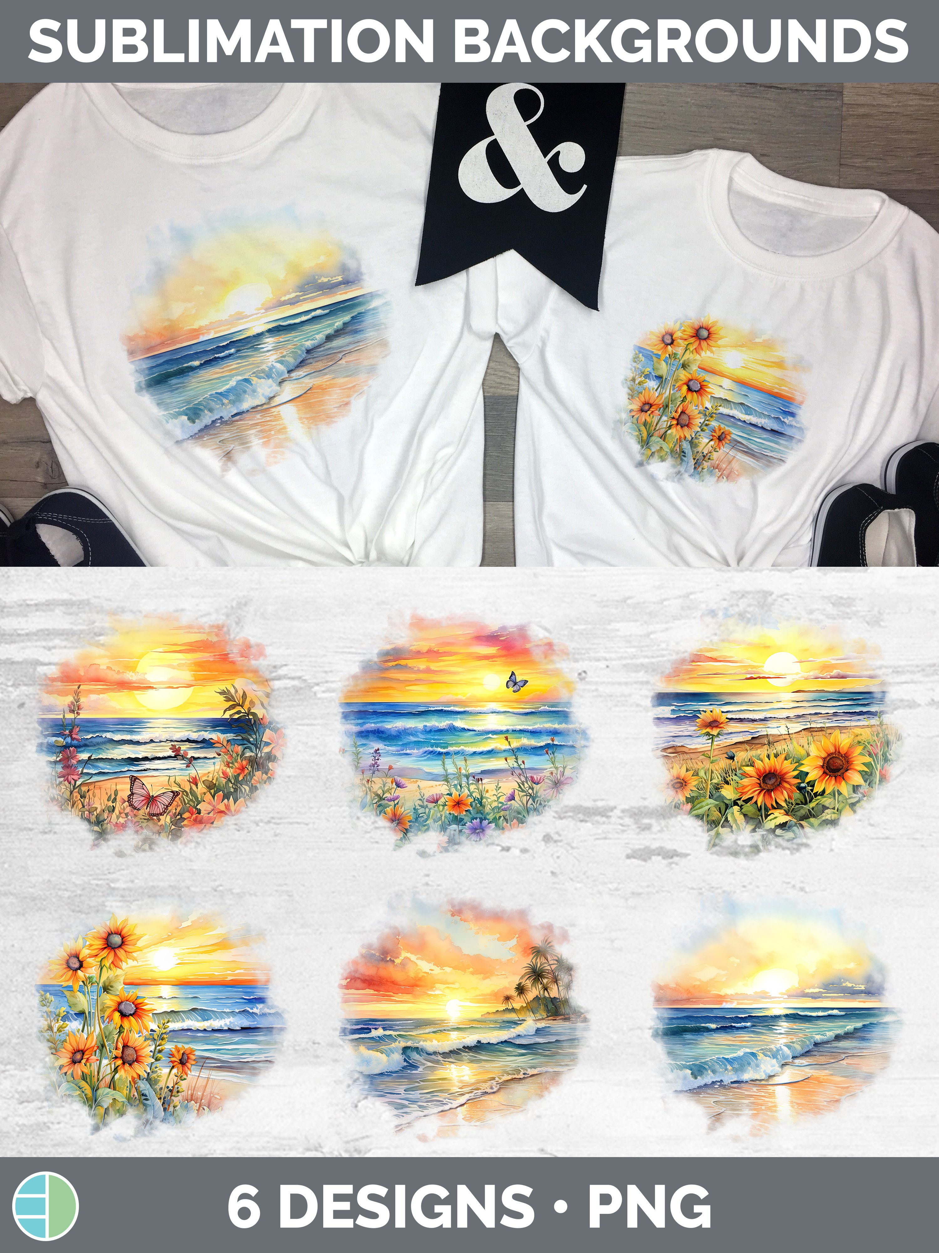 Pretty Beach Grunge Background | Bundle Distressed Backsplas