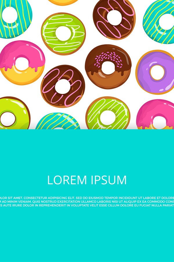 Cartoon glazed donuts banner template