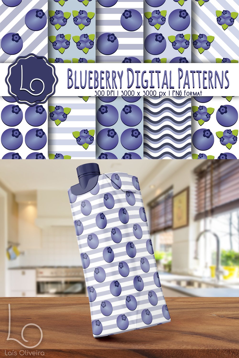 10 Blueberry Digital Patterns