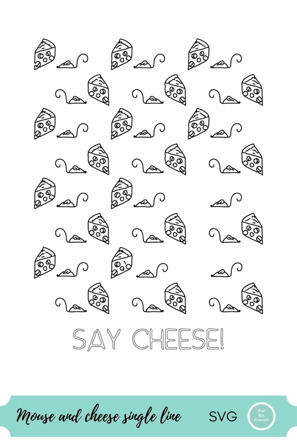 Mouse and cheese pattern| single line