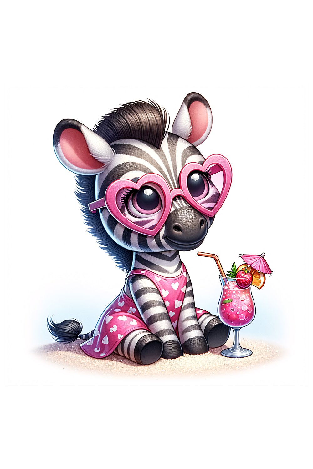 Zebra on Beach, Summer Beach Sublimation Design (3647731)