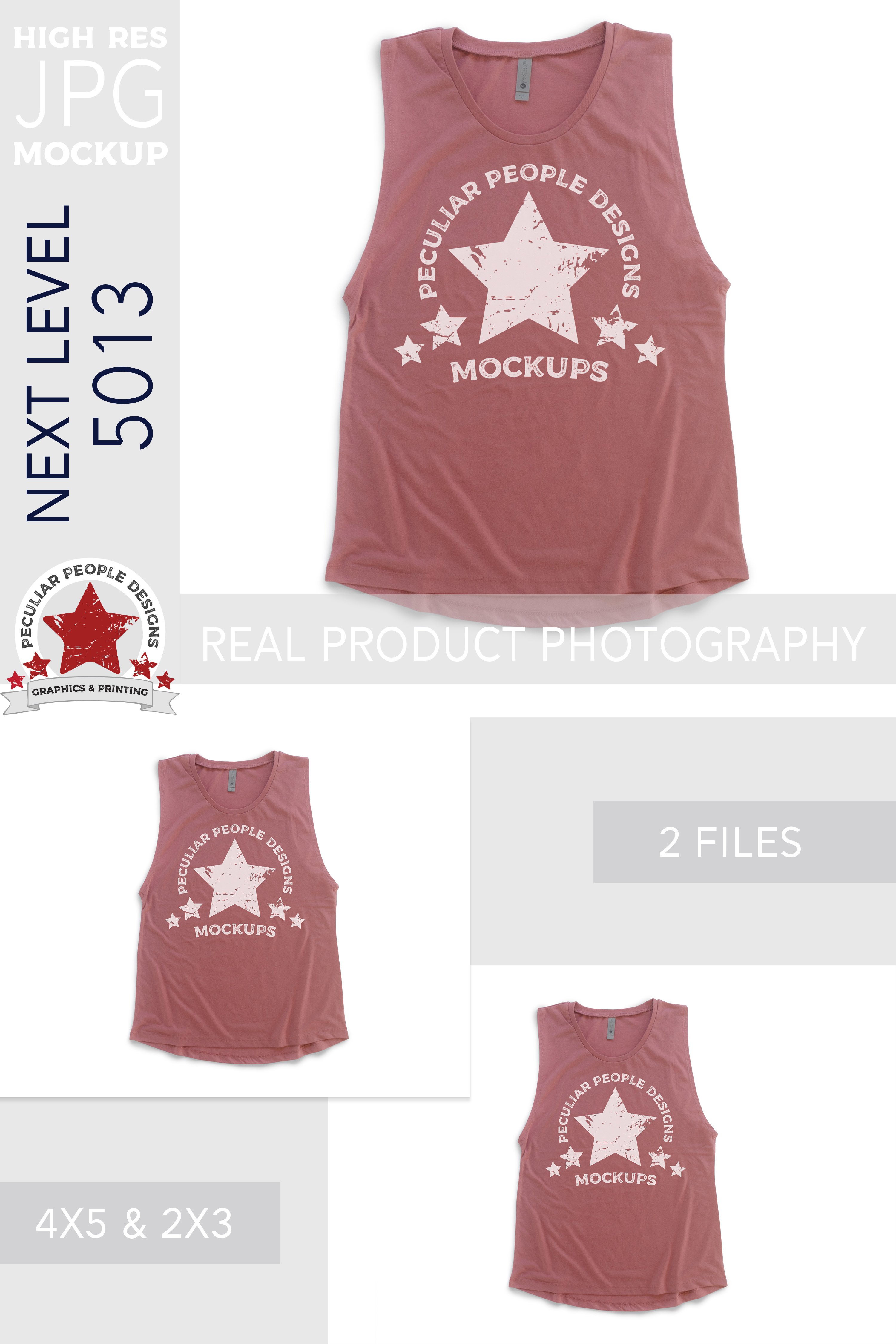 Muscle Tank Feminine Mock Up Next Level 5013 Smoked Paprika