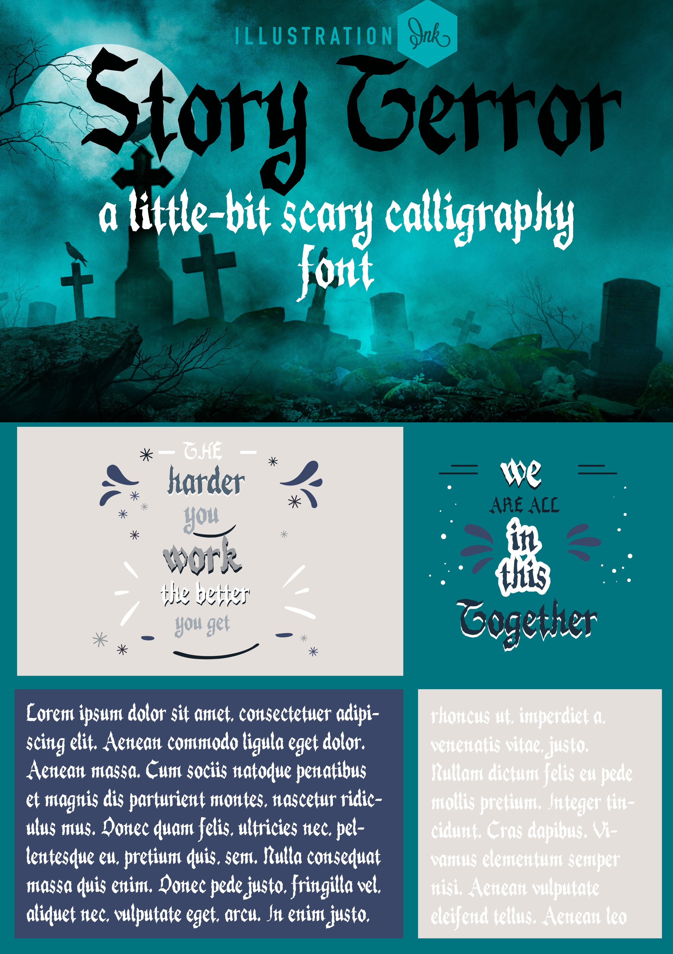 Hand-crafted, spooky, Halloween font