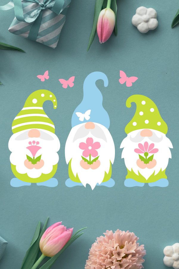 Gnome spring svg, spring gnomes svg cut files, gnome clipart