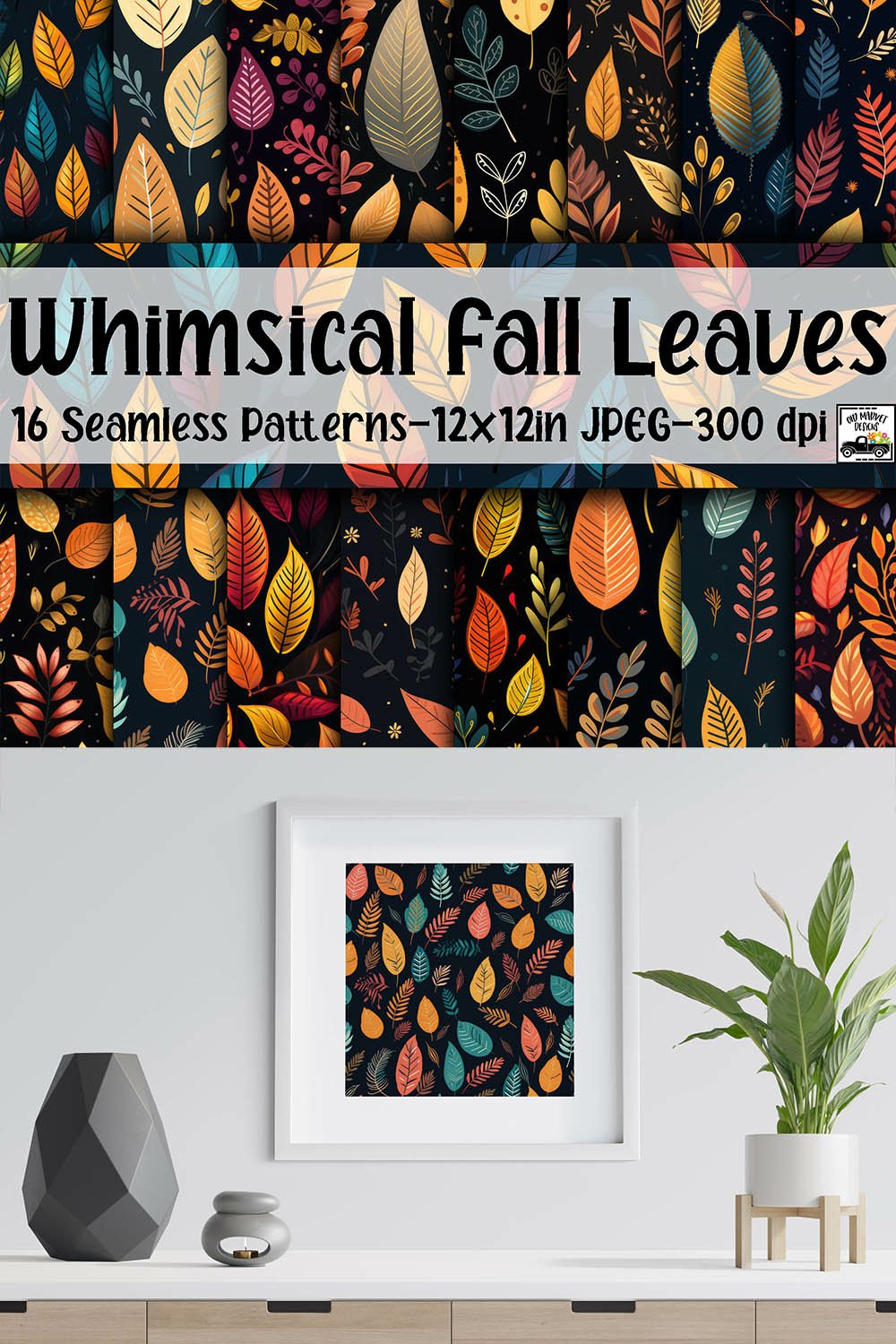 Whimsical Fall Leaves Digital Paper