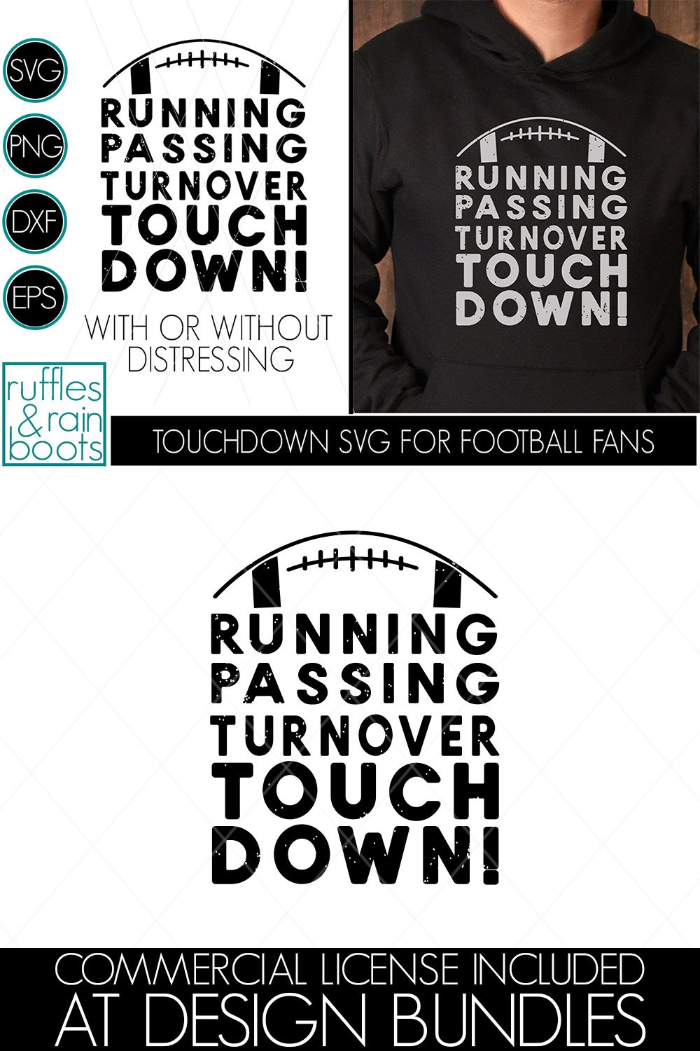 Football SVG - Bold Touchdown SVG for Football Fans