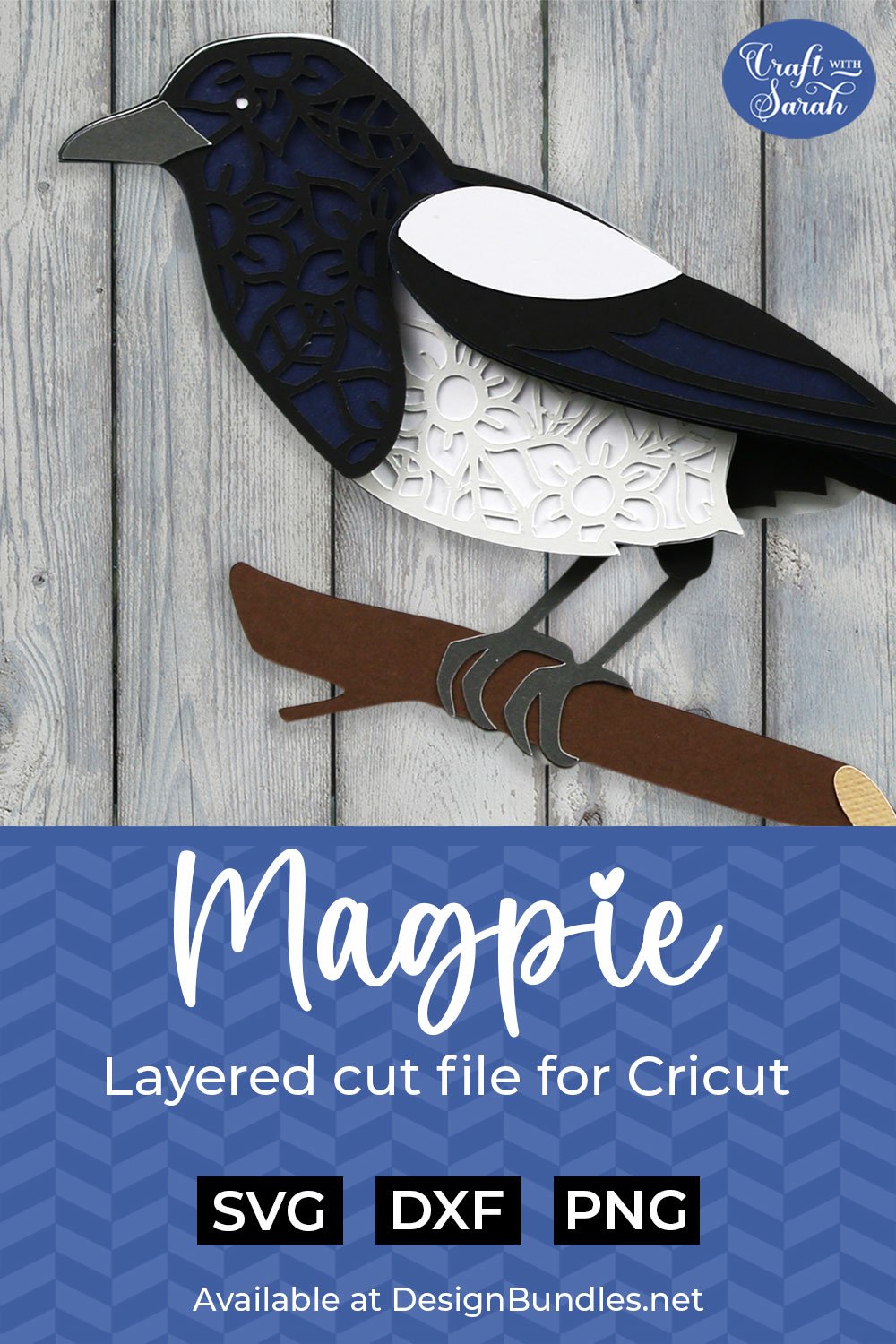 Magpie SVG | Layered Magpie Bird Cutting File