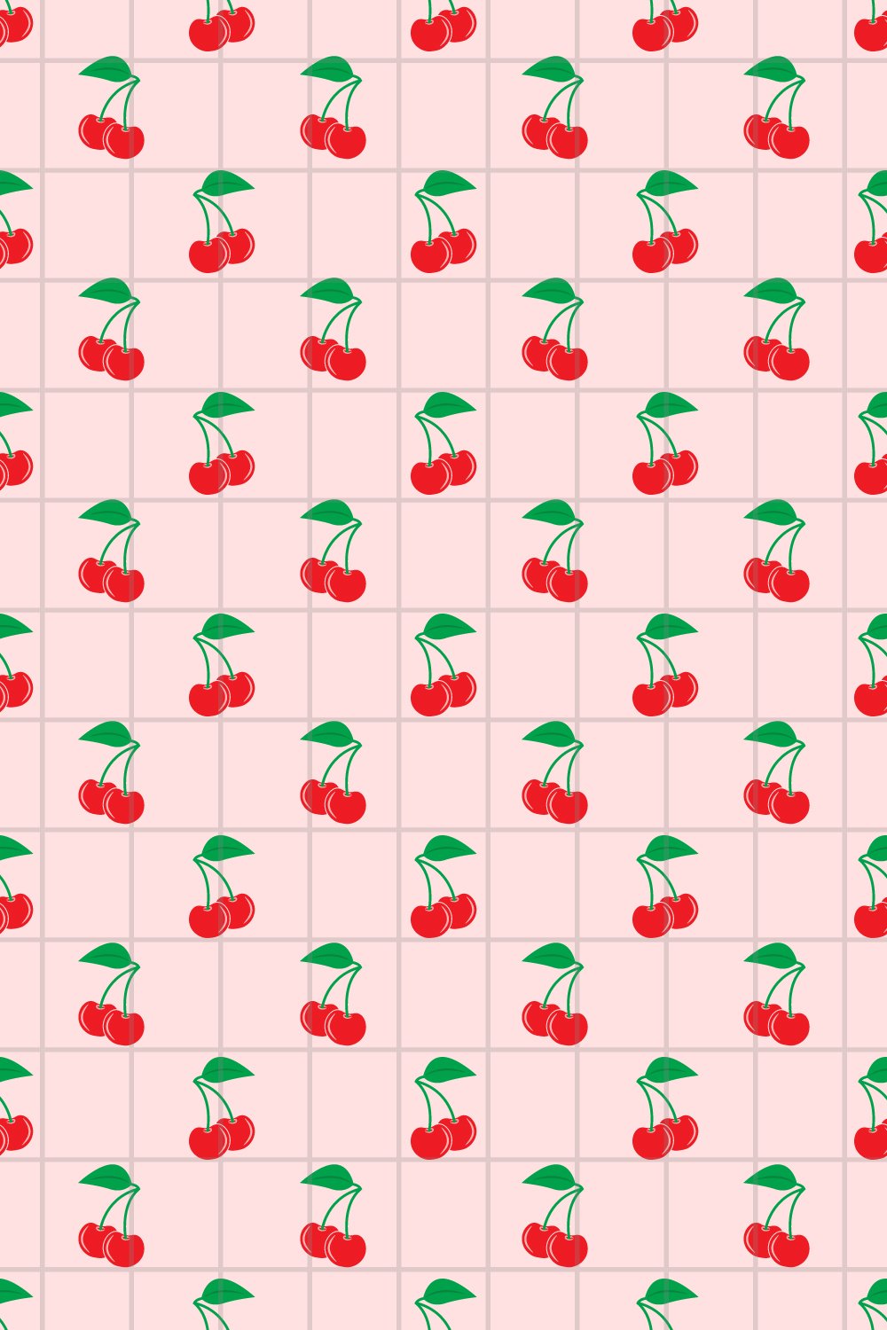 Cherry fresh fruit seamless pattern, design. EPS, (2183813)