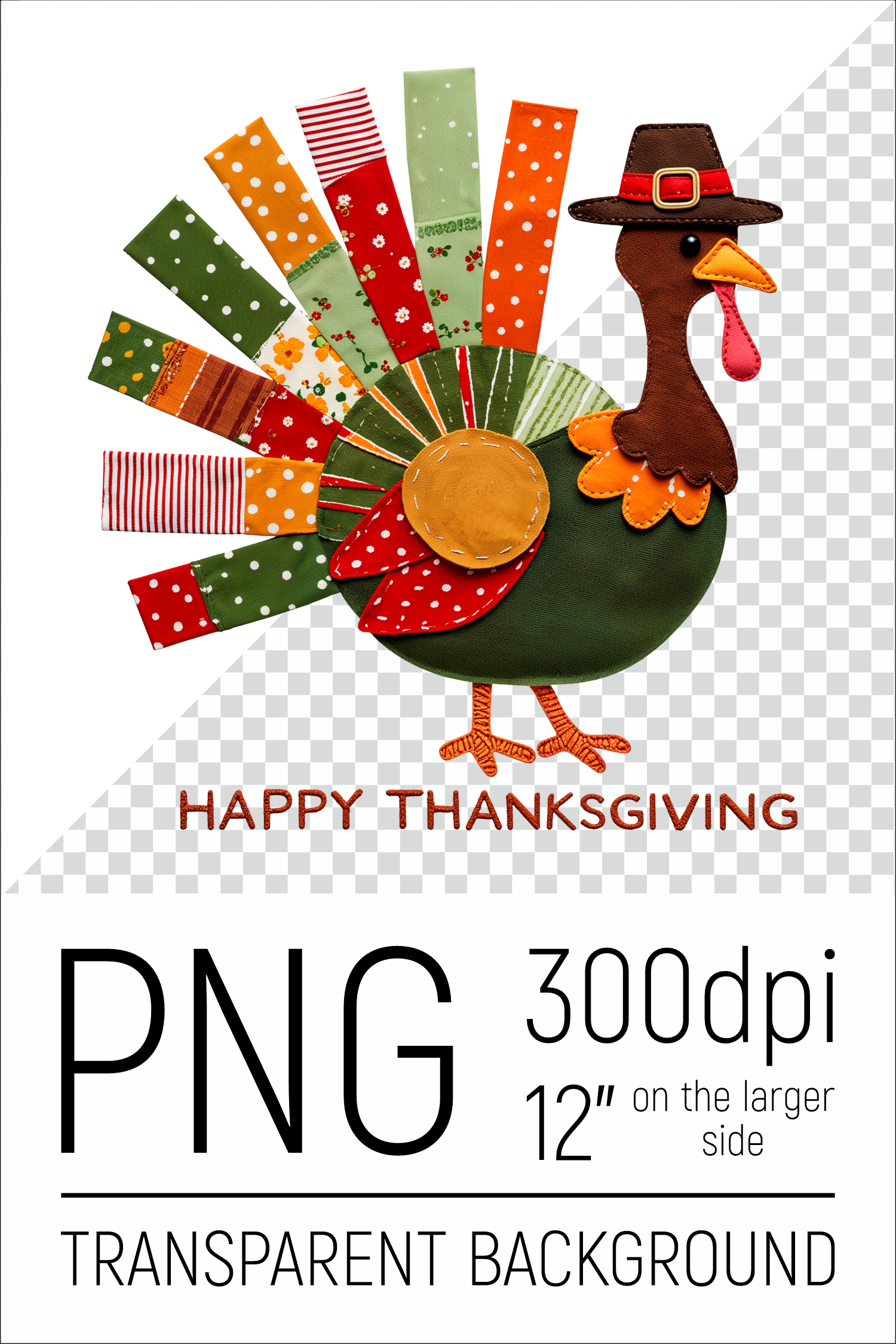Thanksgiving Turkey Patchwork Clipart