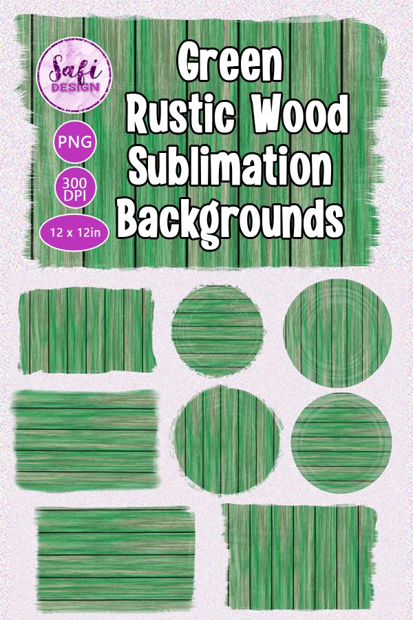 Rustic Wood Sublimation Backgrounds in Green