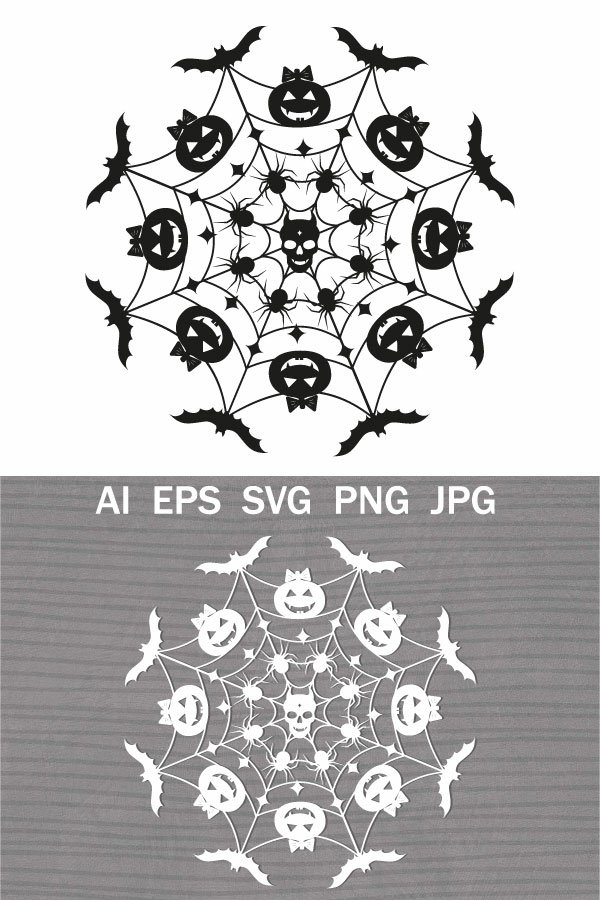 Festive Mandala Halloween SVG Files for Cricut (1546197)