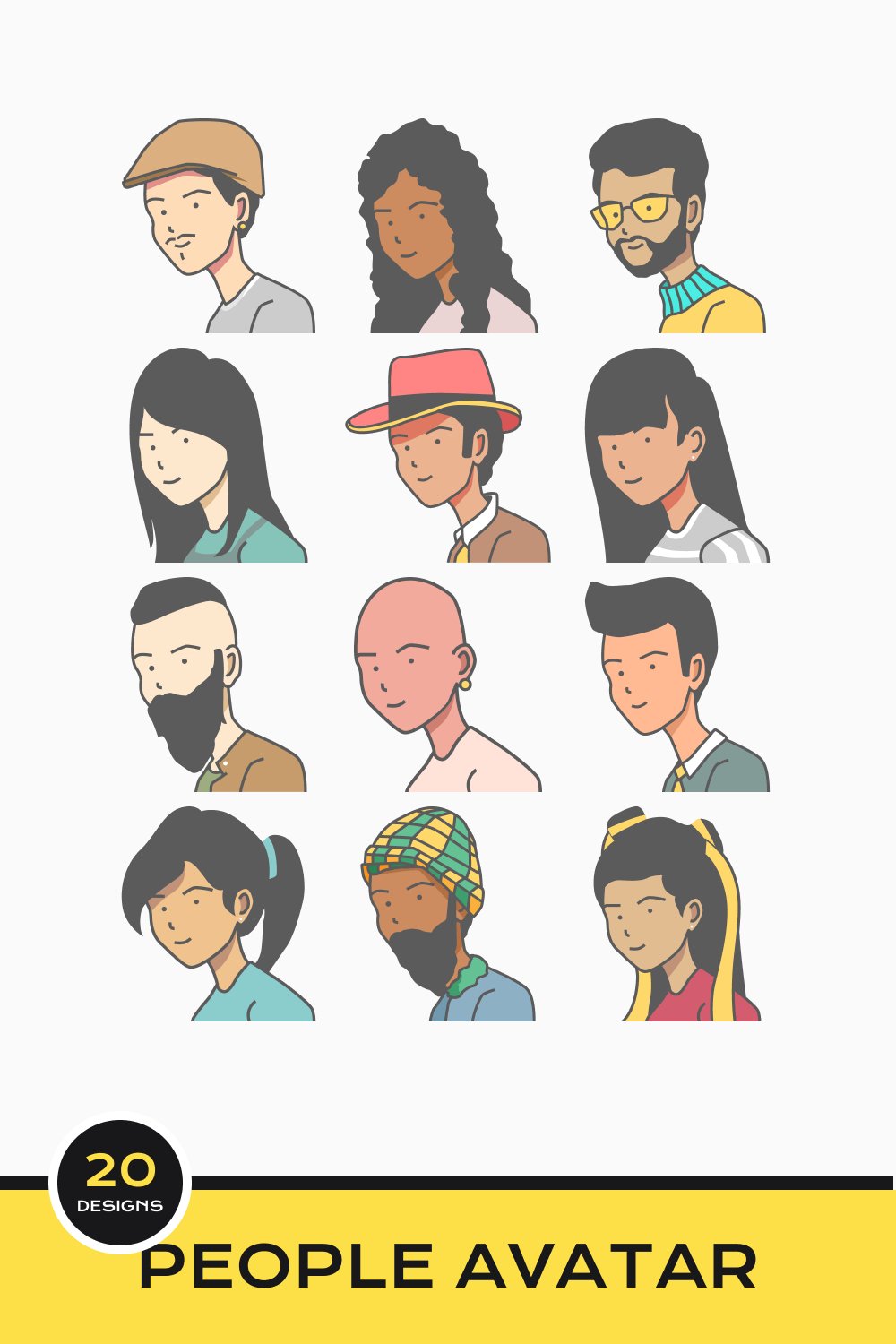 People Avatar Illustrations for Business Branding