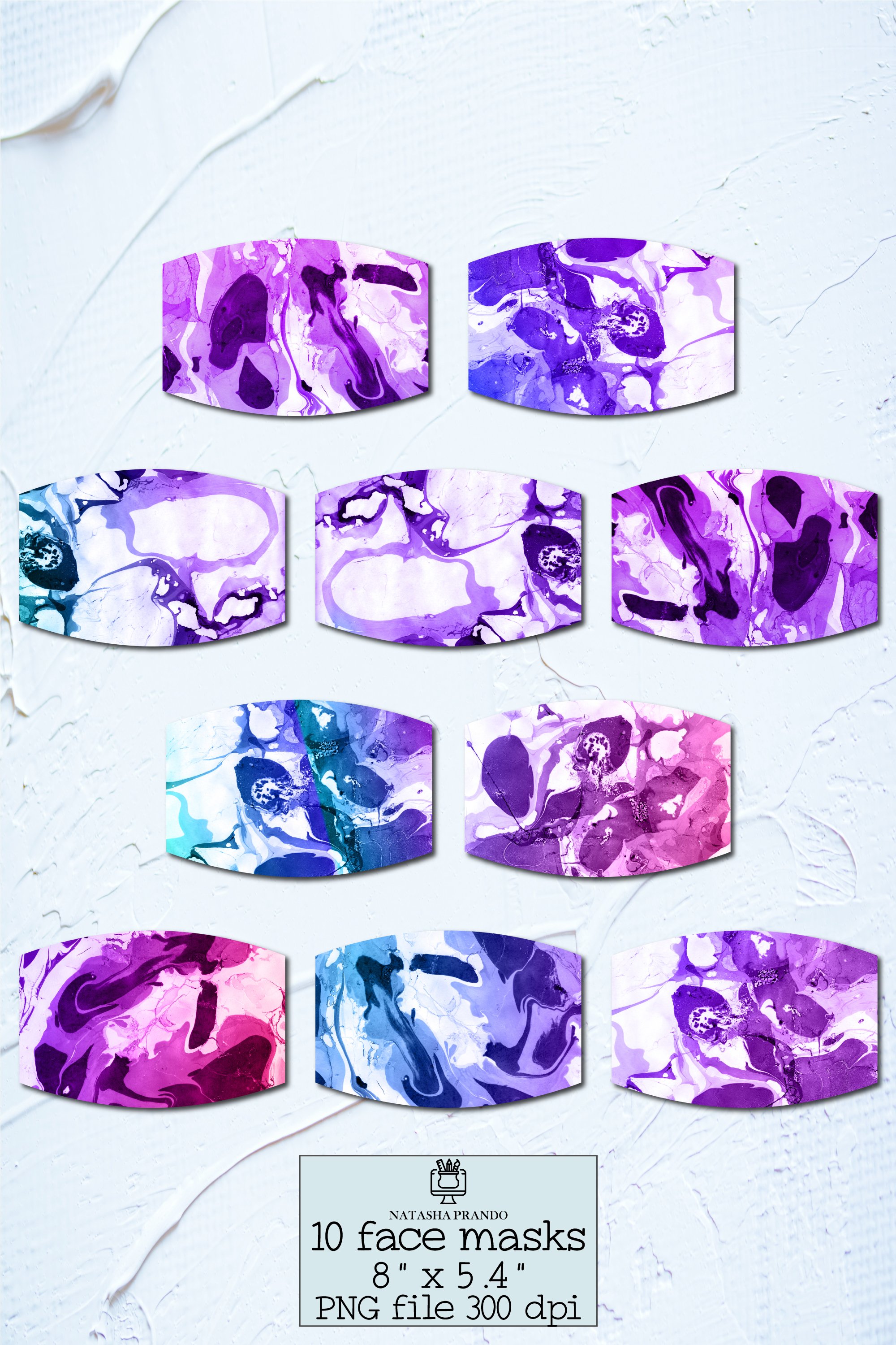 Purple Background Marble Texture Face Mask
