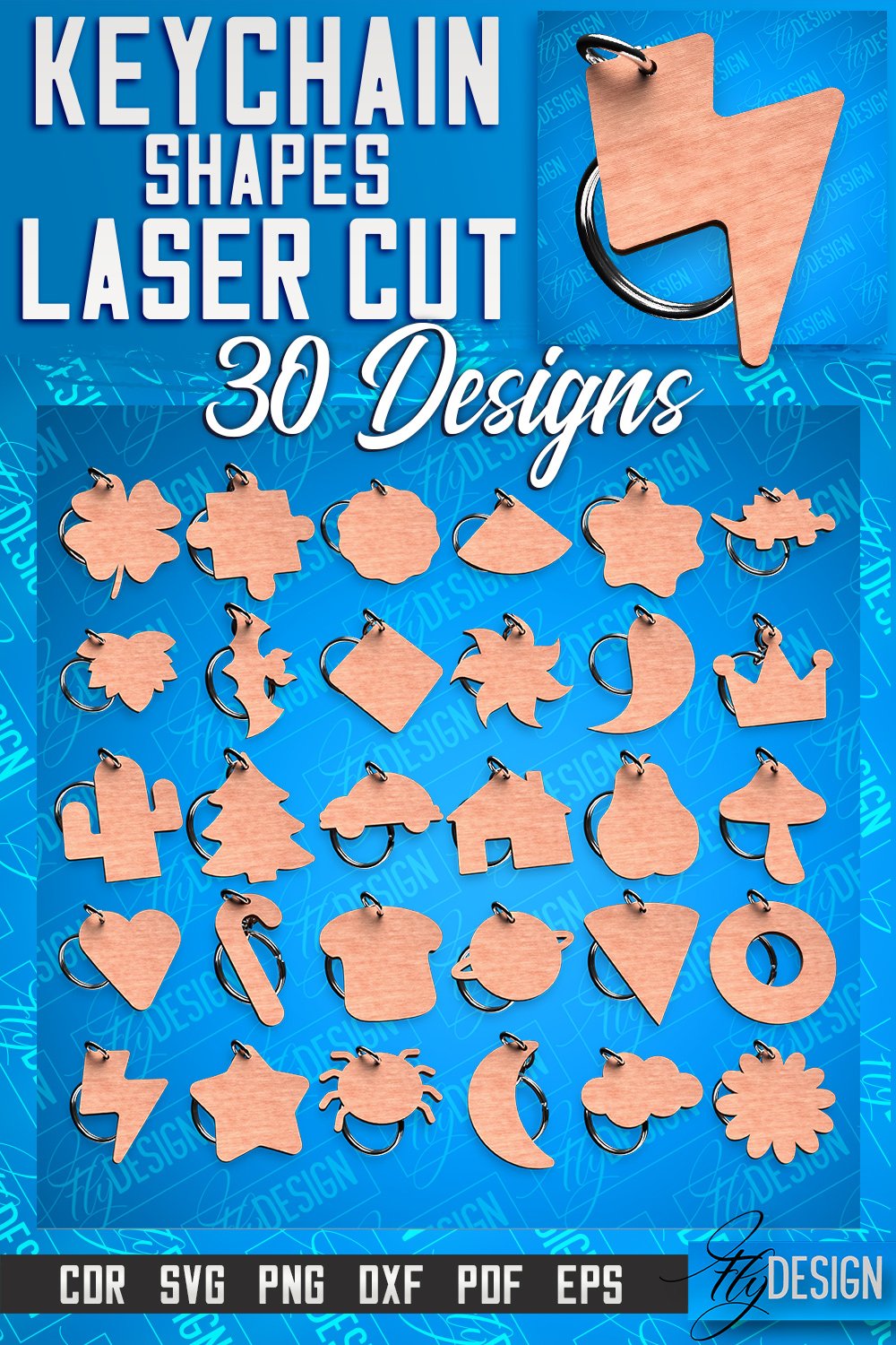 Keychain Shapes Laser Cut SVG | Keychain Laser Cut (2885587)