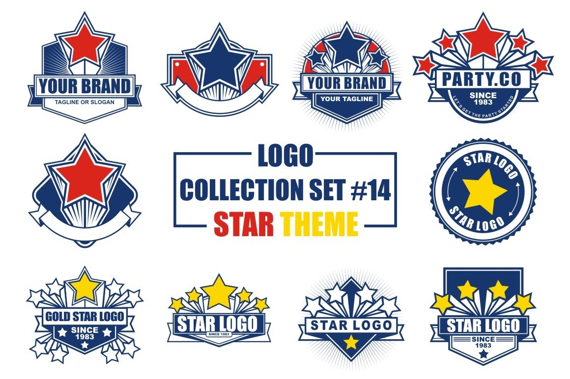 Logo Collection Set with Star Theme