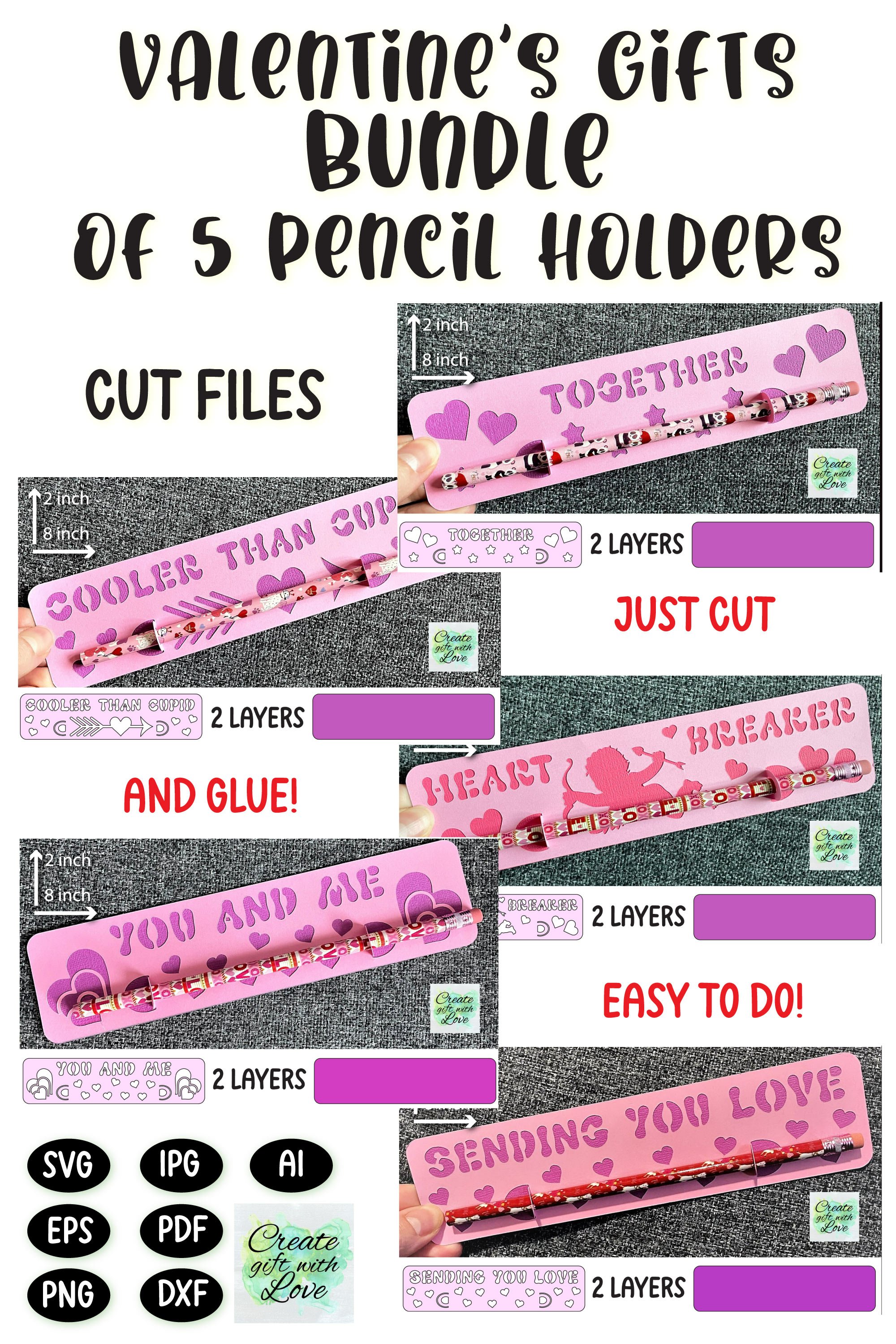 Pencil Holder | Valentine Gift | Classroom Exchange Cards