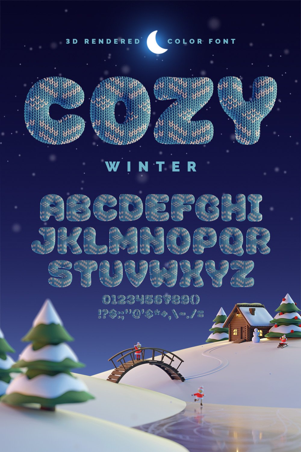 Cozy Winter Color Bitmap Font