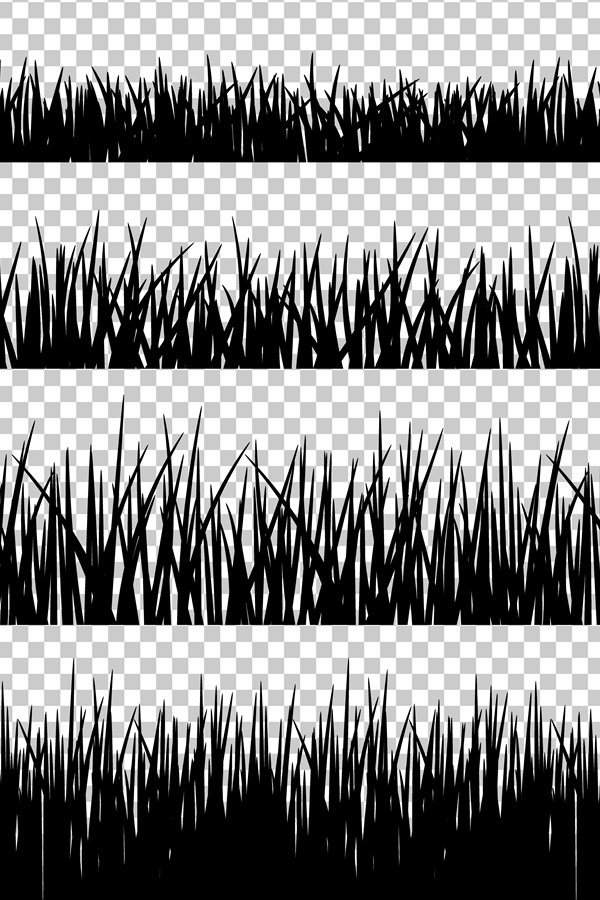 Grass silhouettes seamless pattern