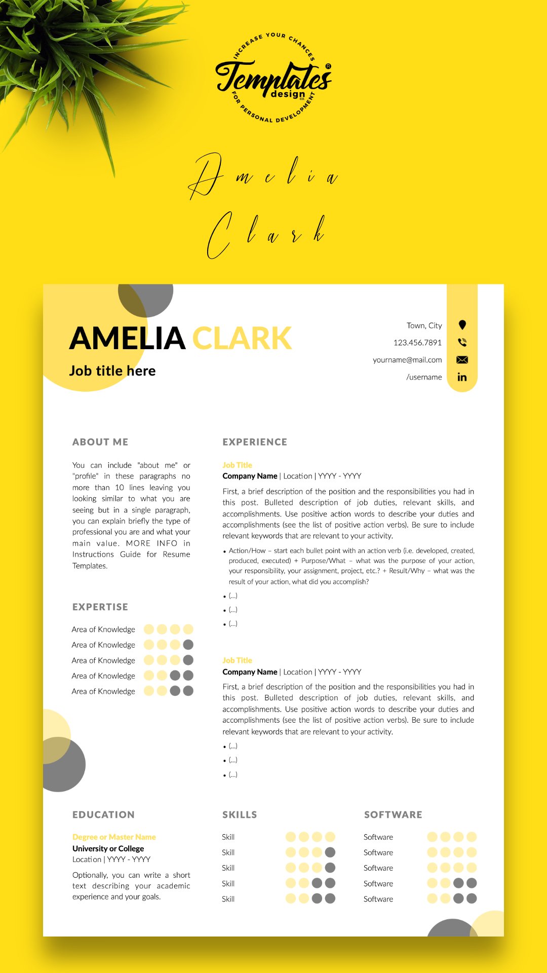 Creative Resume CV Template for Word & Pages (742730)
