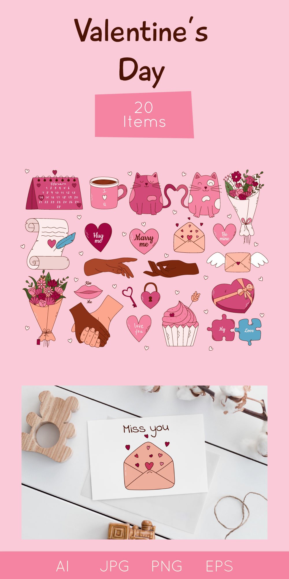 Valentine elements clipart. Valentines Day Sublimation.