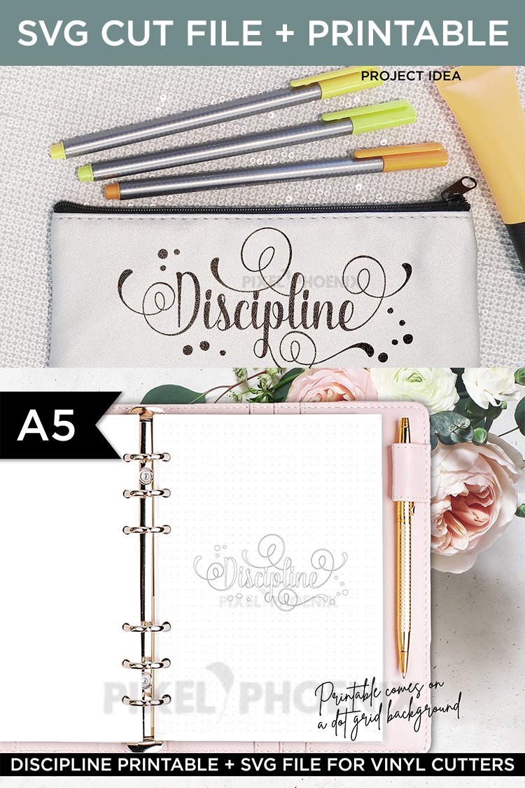 Discipline Word of the year SVG plus an A5 printable page